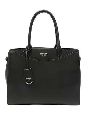 Prada Prelude Large Leather Handbag - Black