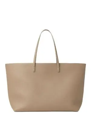 Fendi Roll Medium Shopper In Roman Leather Taupe - Multi