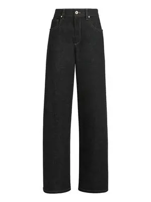 Brunello Cucinelli Loose Barrel Denim Pants No Fade - Black