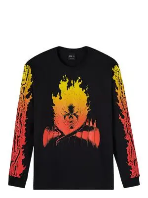 OVO X Marvel Ghost Rider Graphic Long Sleeve Tee - Black