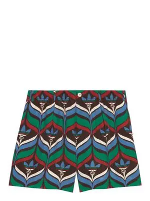 Gucci X Adidas Trefoil Print Shorts - Brown