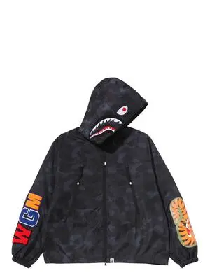 A BATHING APE Color Camo Reflective Ripstop Shark Full Zip Jacket - Black