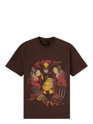 OVO X Marvel Wolverine Masthead Tee 'fade Out - Brown