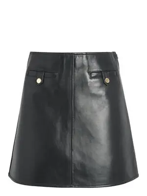 Claudie Pierlot Lambskin Mini Skirt - Black