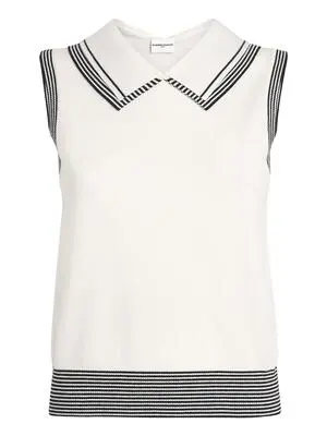 Claudie Pierlot Wool-blend Sailor Top - White