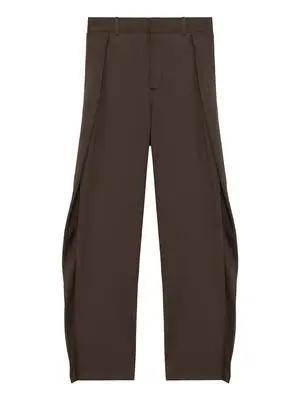 Loewe Cotton-silk Layered Trousers - Brown