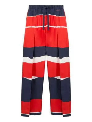 Loewe Satin Geometric Wide-leg Trousers - Red