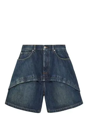 Loewe Panelled Denim Shorts - Navy