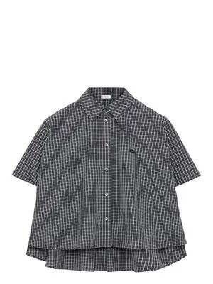 Loewe Check Trapeze Short-sleeve Shirt - Black