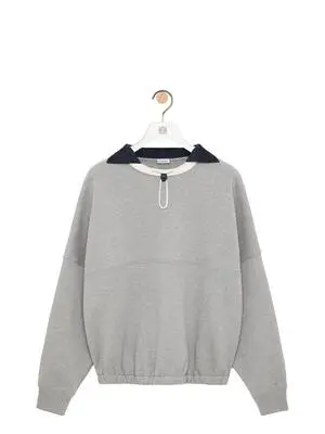 Loewe Cotton-blend Drawstring Sweatshirt - Grey