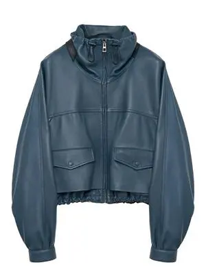 Loewe Lambskin Bomber Jacket - Navy