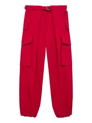 Loewe Cotton-silk Cargo Trousers - Red