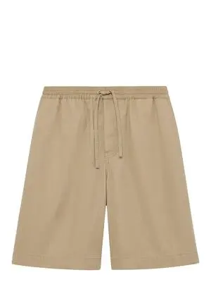 Loewe Loewe Cotton Logo-Embroidered Relaxed Fit Shorts Beige