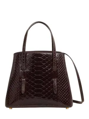Alaïa Leather Python-embossed Mina 25 Top-handle Bag - Brown