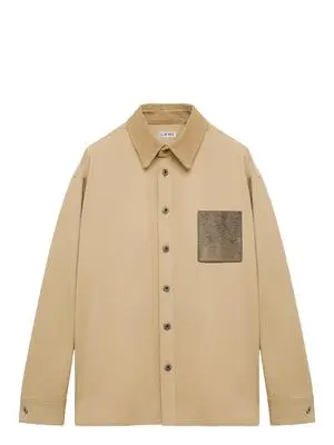 Loewe Leather-trim Overshirt - Beige