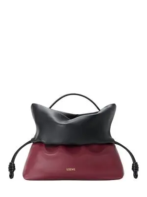 Loewe Leather Flamenco Rolled Top-handle Bag - Black