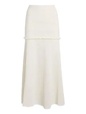 SANDRO Knitted Pointelle Maxi Skirt