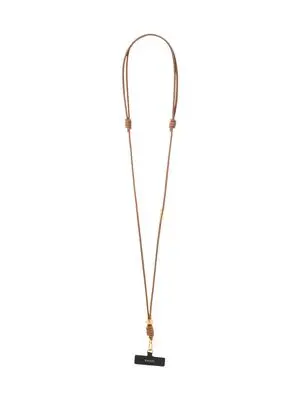 Loewe Leather Pebble Phone Strap - Brown