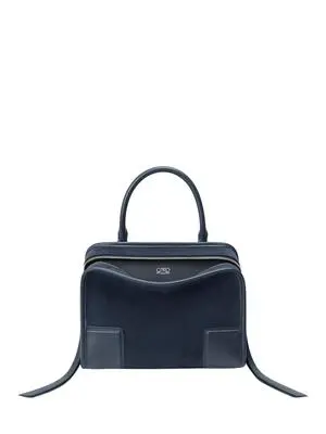 Loewe Small Suede Amazona 180 Top-handle Bag Navy
