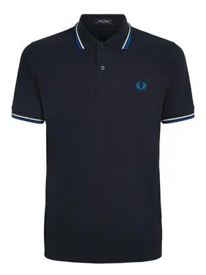 Fred Perry Cotton Twin Tipped Polo Shirt - Navy