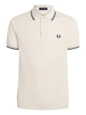 Fred Perry Cotton Twin Tipped Polo Shirt - Ivory