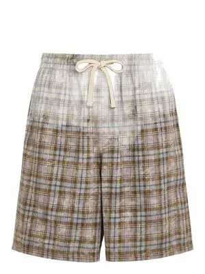 PICANTE Bleached Check Rocco Shorts - Blue