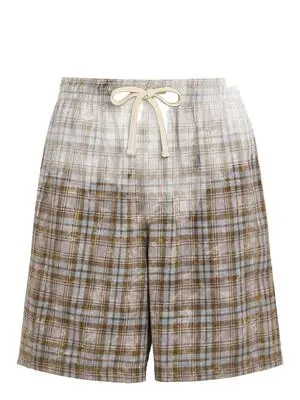 PICANTE Bleached Check Rocco Shorts - Blue