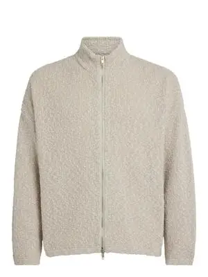 PICANTE Boucle Zip-up Cardigan - Grey