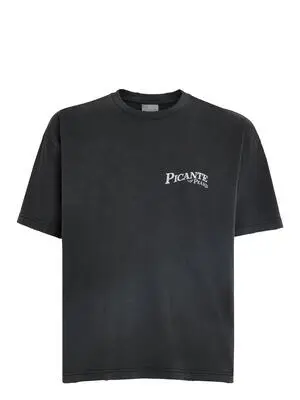 PICANTE Organic Cotton Peaks Patch Logo T-shirt - Black