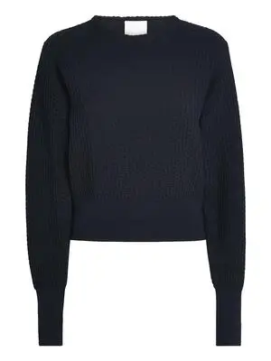 MOLLI Molli Virgin Wool-Blend Wicker-Stitch Crew Neck Sweater
