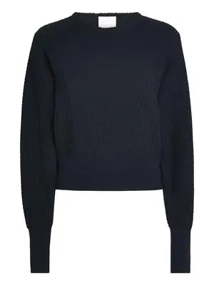 Molli Virgin Wool-blend Wicker-stitch Crew Neck Sweater - Black