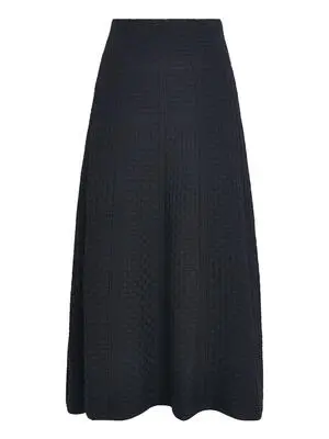 Molli Virgin Wool-blend Basket-weave Midi Skirt - Black