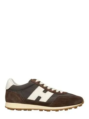 Hogan Suede And Mesh Lace-up Athletic Sneakers - Brown