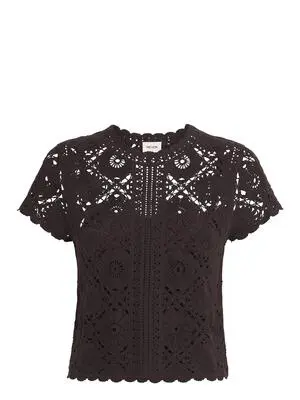 ME+EM Framed Crochet T-shirt - Brown