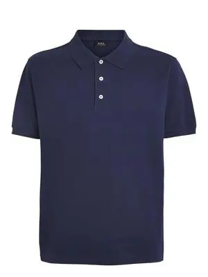 A.p.c. Cotton Logo Polo Shirt - Navy