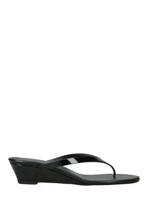 Christopher Esber Leather Scala Wedge Sandals Black
