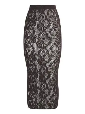 Wolford Infinite Rose Net Skirt - Brown