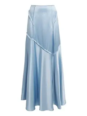 GANNI Satin Maxi Skirt - Blue
