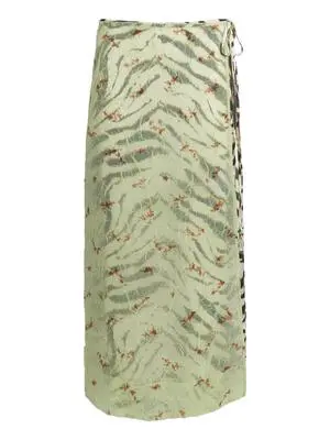 GANNI Printed Midi Wrap Skirt