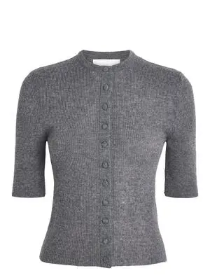 Citizens Of Humanity Wool-cashmere Cropped Cardigan - Grey