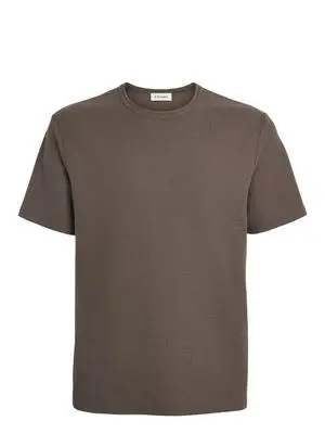 FRAME Cotton Jacquard T-shirt - Brown