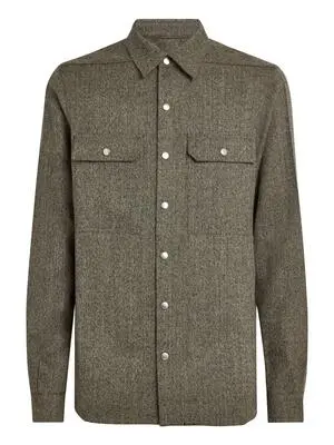 Rick Owens Wool Overshirt - Black