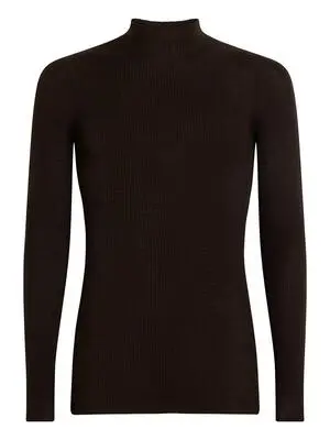 Rick Owens Virgin Wool Ribbed Turtleneck Sweater - Grey