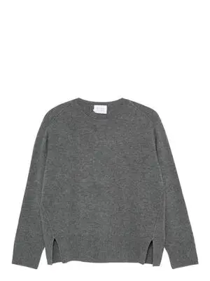 BEYOU BEYOU Cashmere Crewneck Sweater With Cut-Out Detail Grey