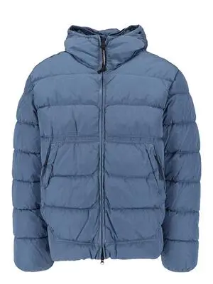 C.P. COMPANY Quilted Hooded Puffer Jacket - Blue
