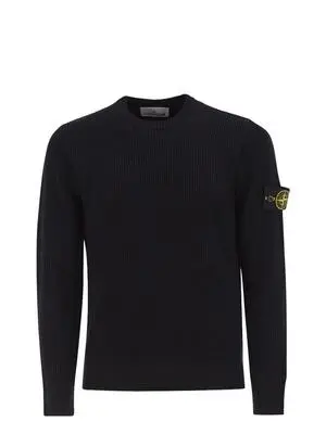 Stone Island Crewneck Knit Sweatshirt - Navyblue
