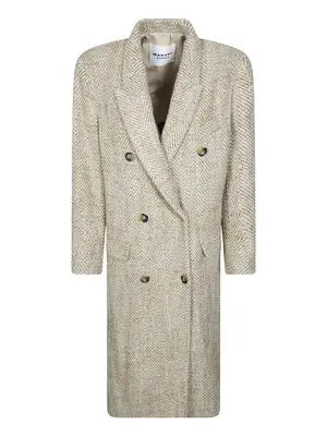 Isabel Marant Étoile Double Breasted Wool-blend Coat - Beige