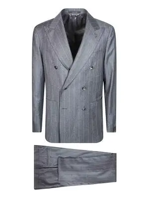 TAGLIATORE Tagliatore-Inspired Men's Wool Gown With Wide Lapels