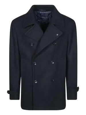 Tagliatore Double-breasted Wool Blend Overcoat - Blu