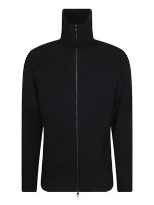 Tagliatore TAGLIATORE Full-Zip Wool-Blend High Neck Sweater Nero